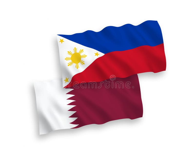 Qatar Vs Philippines Filipino Smoky Mystic Flags Placed Side By Side