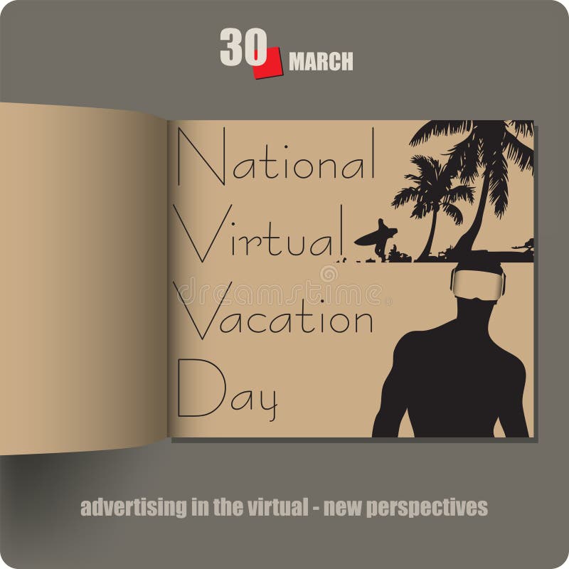 National Virtual Vacation Day Stock Vector - Illustration of craft ...