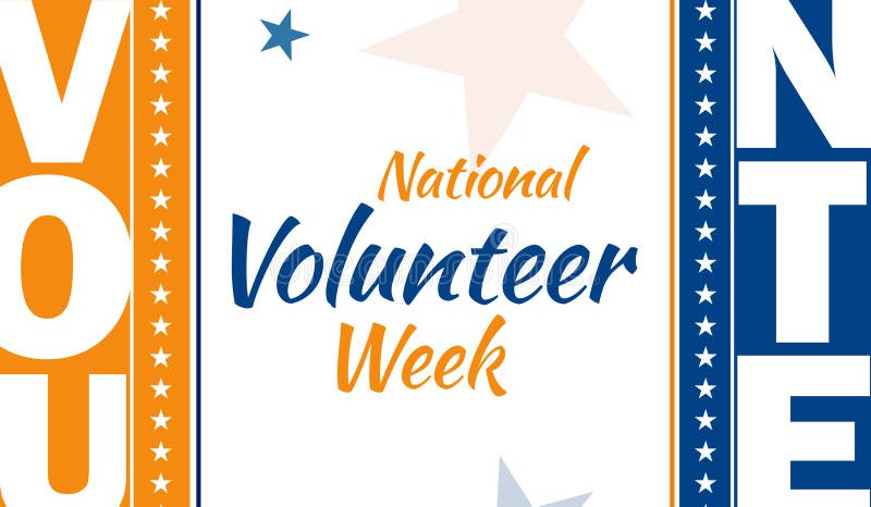 National Volunteer Week Backdrop Design with Side Borders, Shapes and ...