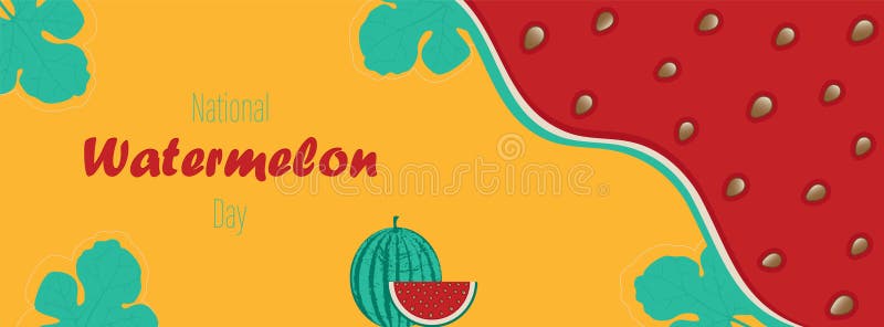 National Watermelon Day Banner, Vector Illustration Stock Vector ...