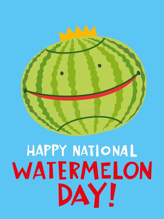 National Watermelon Day. Greeting Card Stock Vector - Illustration of ...