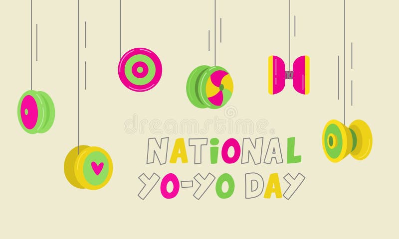 National Yo-Yo Day. Banner Flat . Fun and Play. Vector Illustration ...