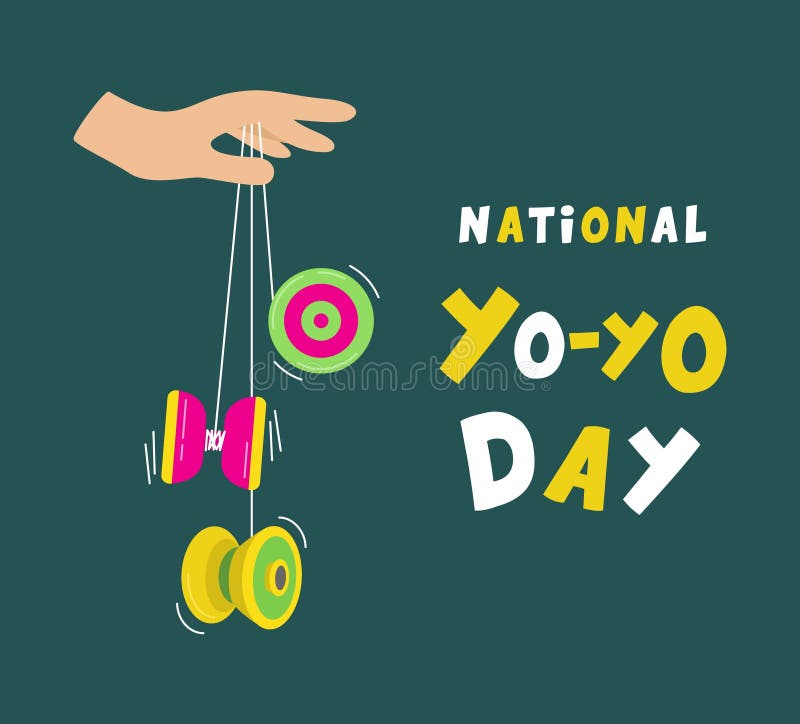 National Yo-Yo Day. Banner. Hand Plays Yo-yo. Fun and Play. Vector ...
