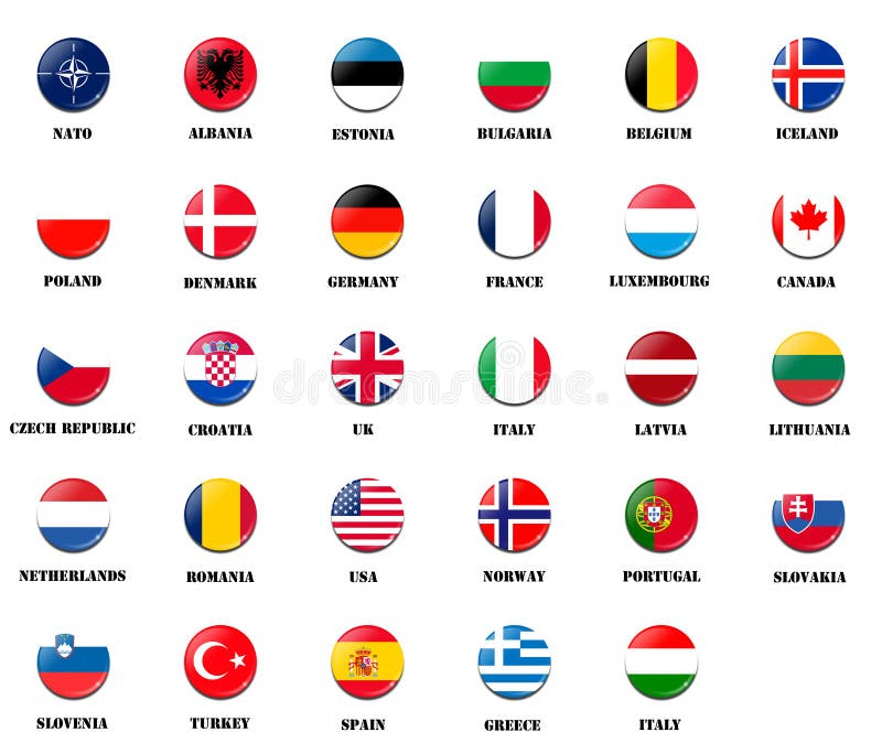 Nationale Vlaggen Van De Leden Van De NAVO Stock Illustratie ...