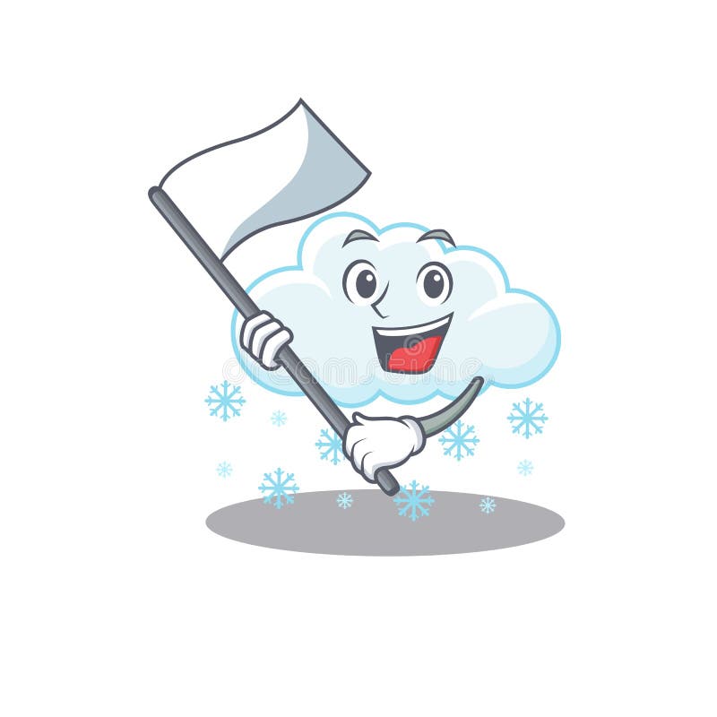 A Nationalistic Snowy Cloud Mascot Character Design with Flag Stock ...