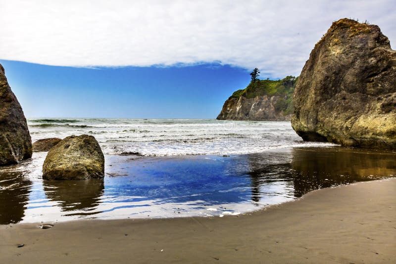 Nationalpark Washington Ruby Beach Reflection Seastacks Olympics ...