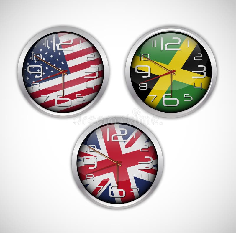 Nations Wall Clocks of Flag Stock Vector - Illustration of time ...