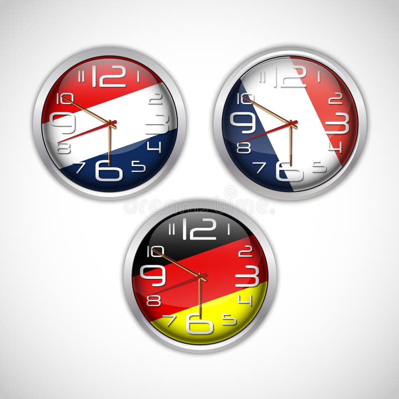 Nations Wall Clocks of Flag Stock Vector - Illustration of country ...