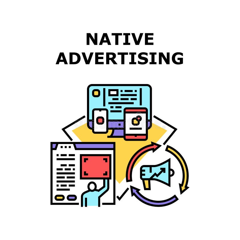 Native Advertising Concept Color Illustration Stock Vector ...