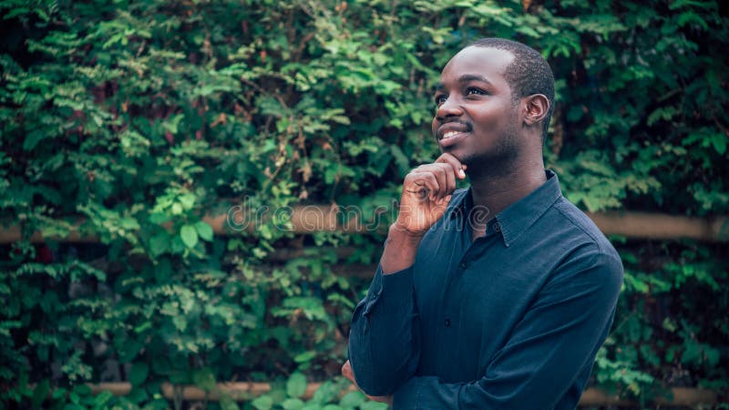 Native African Man is Positive Thinking with Smile Stock Image - Image ...