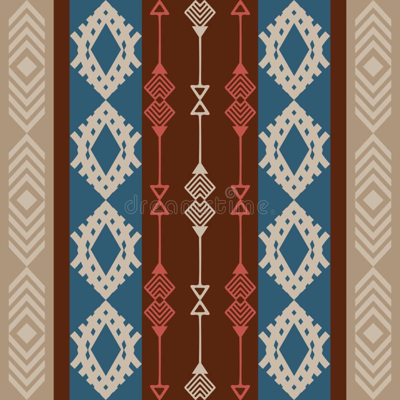 Native African Pattern with Border Ethnic Bohemian Background. Stock ...