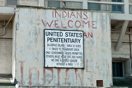 Native American Alcatraz Occupation Sign Stock Image - Image of 1971 ...