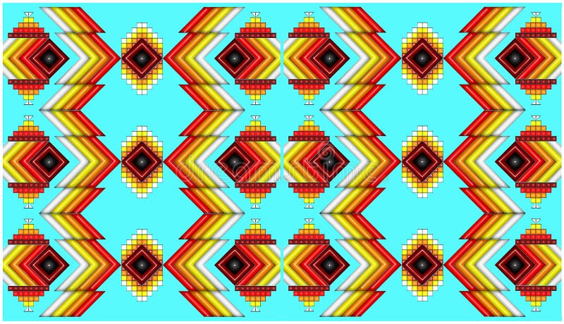 Native American Art. Beadwork and Woven Blanket Patterns. Stock ...