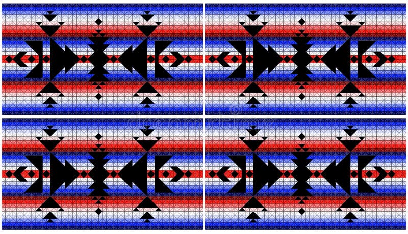 Native American Art. Beadwork and Woven Blanket Patterns on a Tile Wall ...