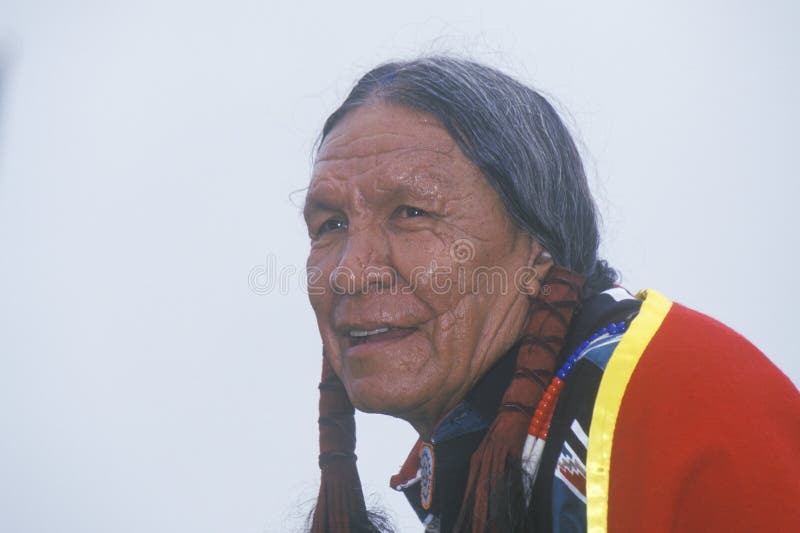 A Native American Cherokee Elder at an Intertribal Powwow, Ojai, CA ...