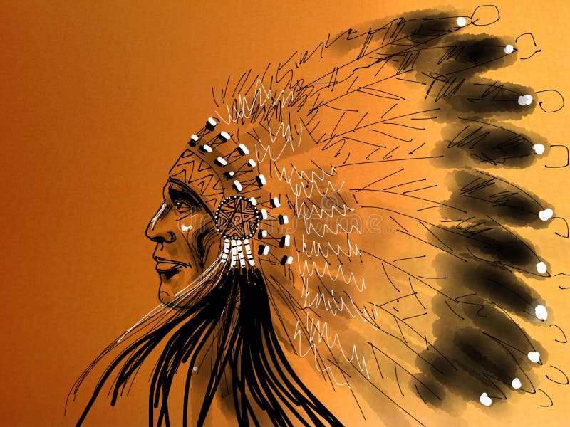 Native american Chief stock illustration. Illustration of face - 88419072