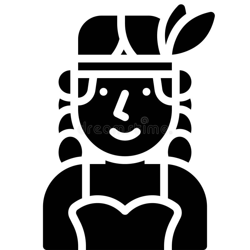 Native American Costume Icon, Halloween Costume Party Stock Vector ...
