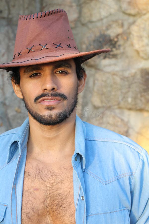 Native American Cowboy with Traditional Hat Stock Image - Image of ...