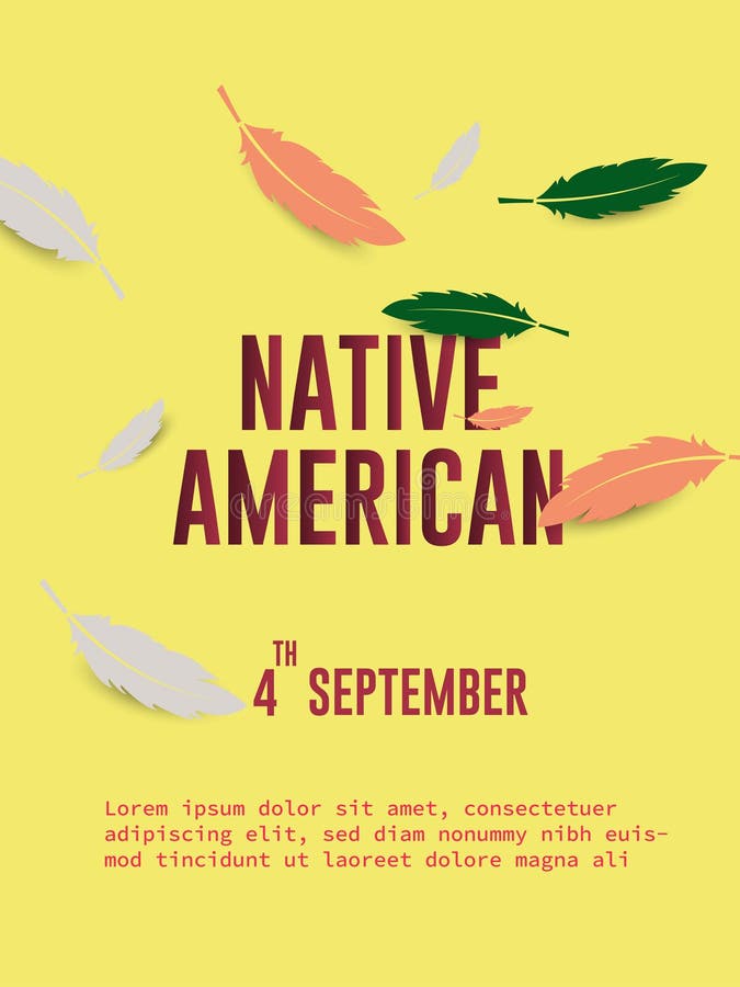 Native American Day 4th of September Background Concept. Poster and ...