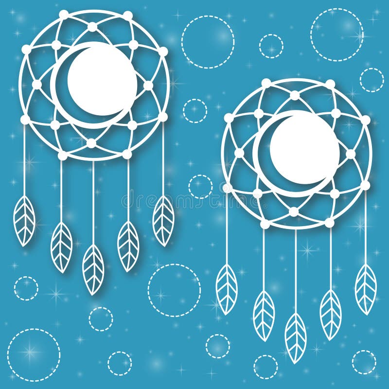 Native American Dreamcatcher in Sky Blue Stock Vector - Illustration of ...