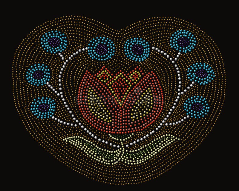 Native American Flower Pattern Stock Illustration - Illustration of ...