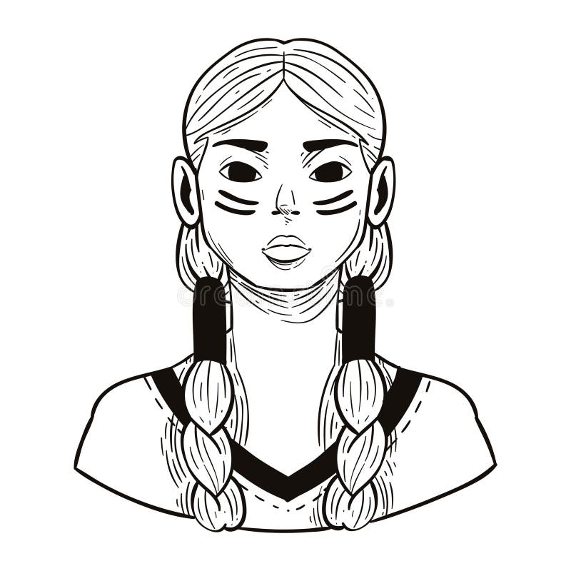 Native American Girl Culture Stock Vector - Illustration of female ...