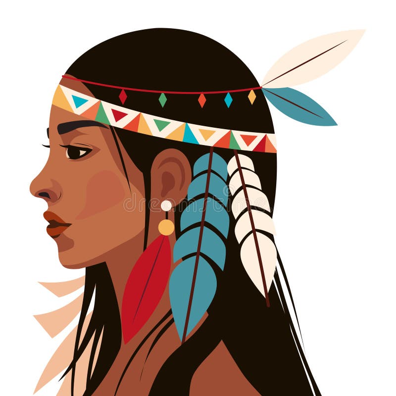 Native American Girl Design Stock Vector - Illustration of beauty ...