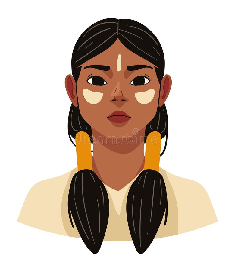 Native American Girl Illustration Stock Vector - Illustration of girl ...