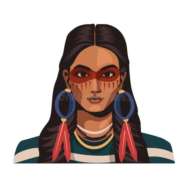 Native American Girl Isolated Stock Vector - Illustration of female ...
