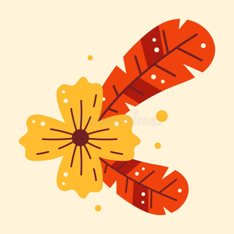 Native American Heritage Month Flower Design Element Collection Stock ...