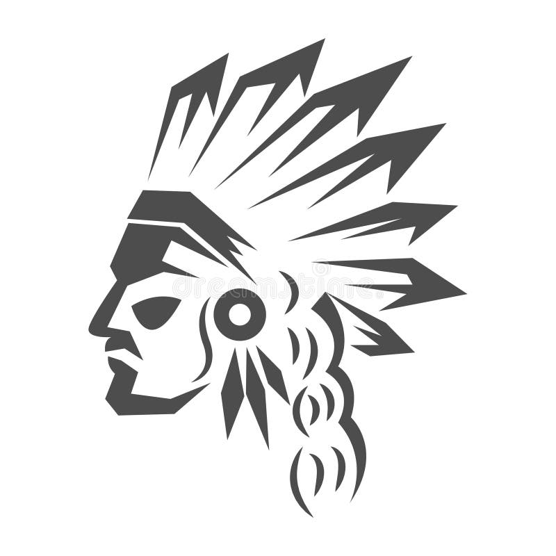 Native American Icon Logo Design Stock Vector - Illustration of ...
