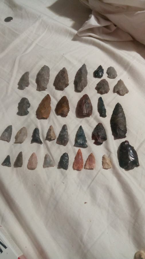 Native American Indian Arrowheads Tips Points Stock Photo - Image of ...