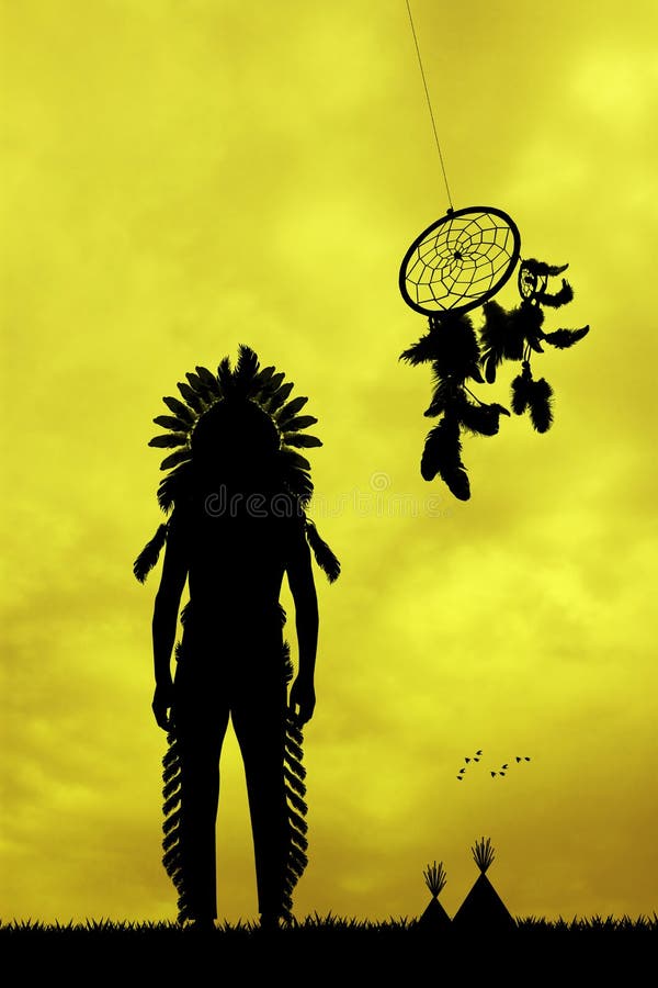 Native American Indian Sunset Stock Illustrations – 497 Native American ...