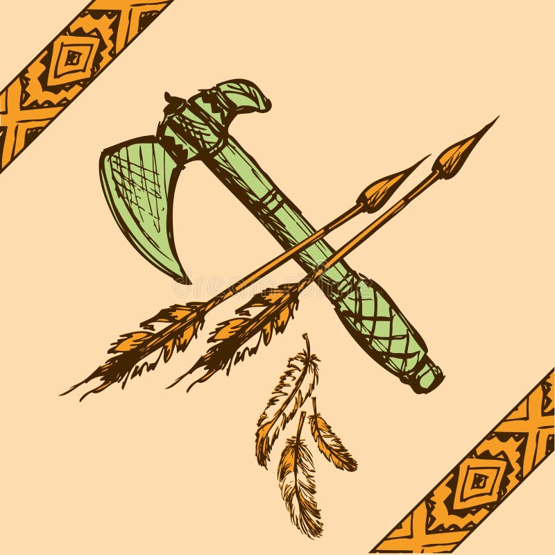 Native American Indian Tomahawks Stock Vector - Illustration of indian ...