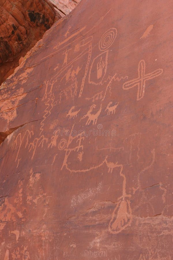 Native American Indian Writing on Rock Stock Photo - Image of landmark ...