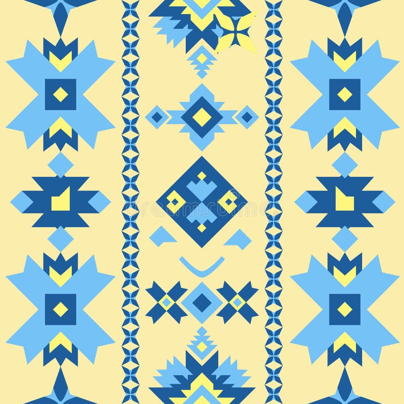 Native American Inspired Geometric Design with Summer Tones for ...