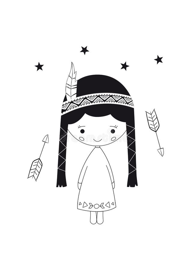 Native American Baby Girl Stock Illustrations – 146 Native American ...