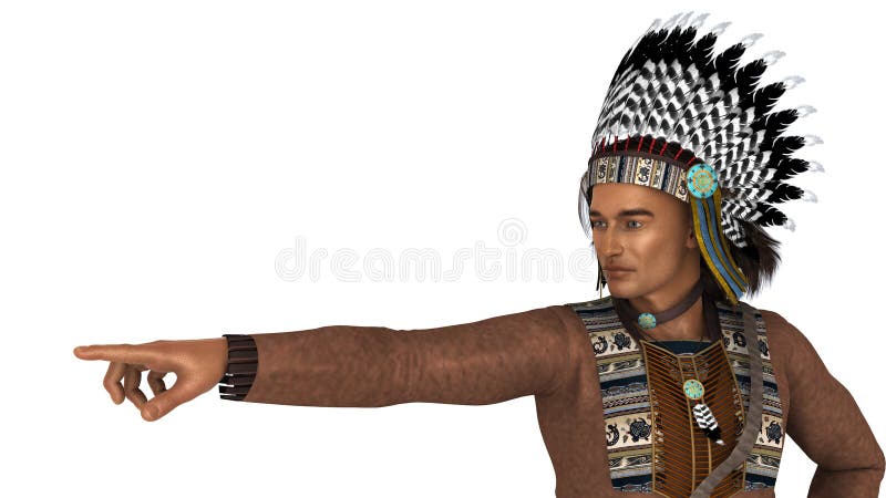 Pointing Native American Stock Illustrations – 74 Pointing Native ...
