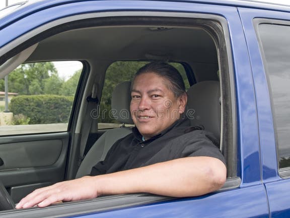Native American Man in His Car Stock Image - Image of indian ...