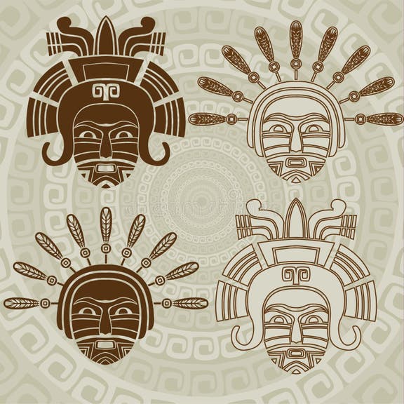 Native American mask stock vector. Illustration of aztec - 39228331