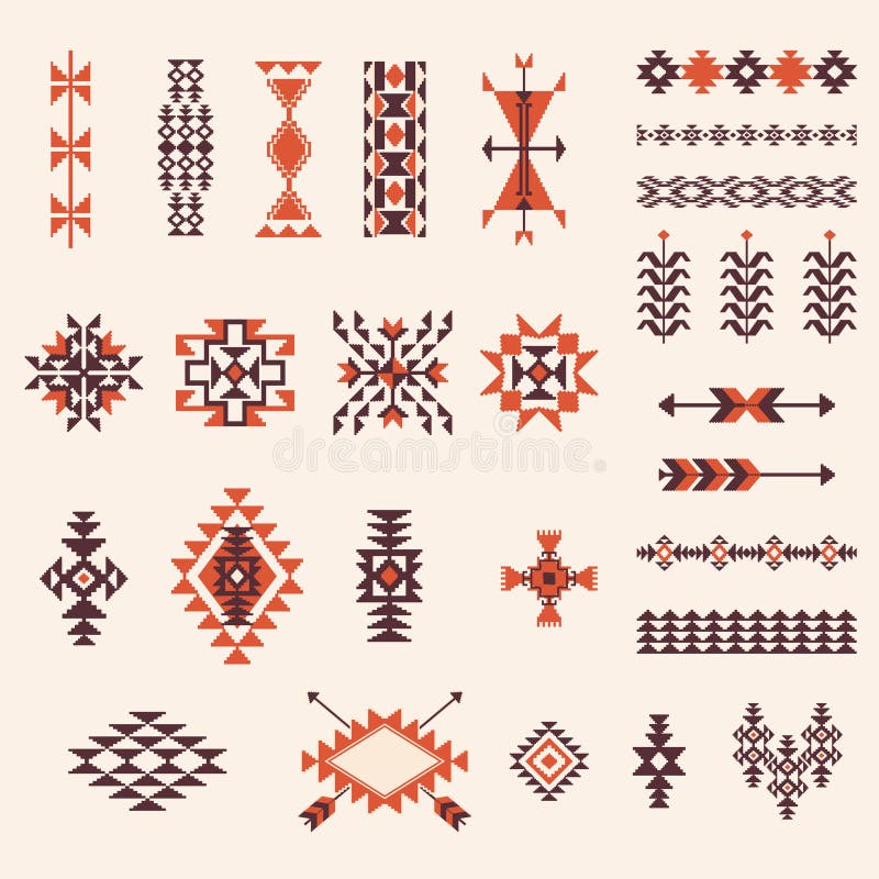 Tribal American American Aztec Fabric Stock Illustrations – 42,800 ...