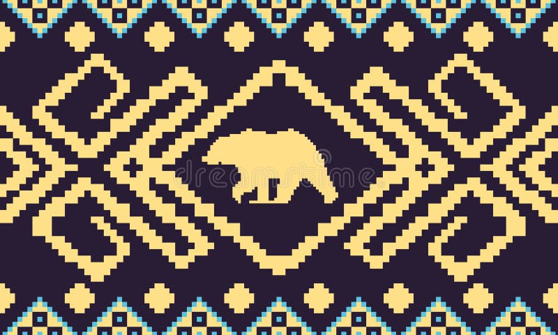 Native American Pattern of Bear Stock Vector - Illustration of aztec ...