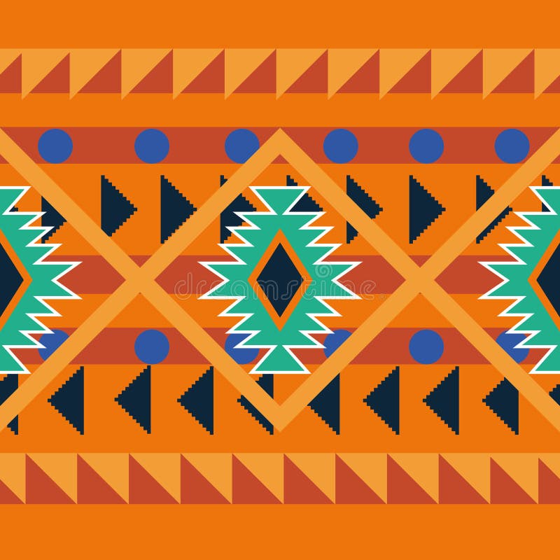 Native American Pattern in Color Stock Vector - Illustration of ...