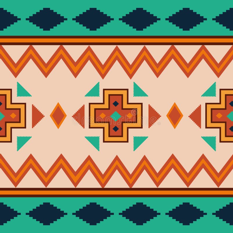 Native American Pattern Colorful Stock Illustration - Illustration of ...