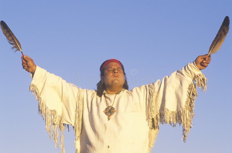 A Native American Performing an Earth Ceremony, Big Sur, CA Editorial ...