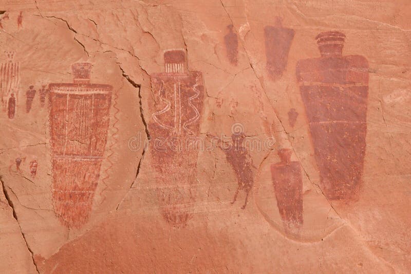 Native American Pictographs Stock Photo - Image of canyonlands ...