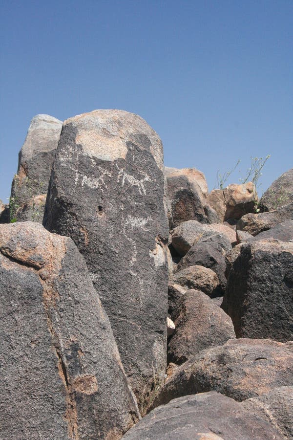 Native American Picture Rocks Stock Photo - Image of ancient, goat ...