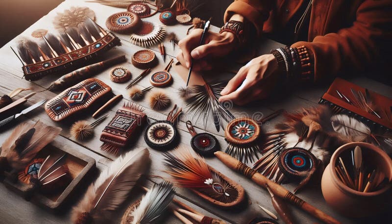 The Native American Quillwork, AI Generated Image Stock Photo - Image ...