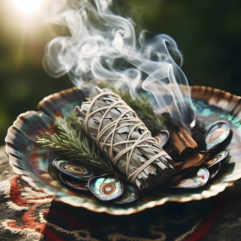 Native American Smudging Bundle, Ai Created Image Stock Illustration ...