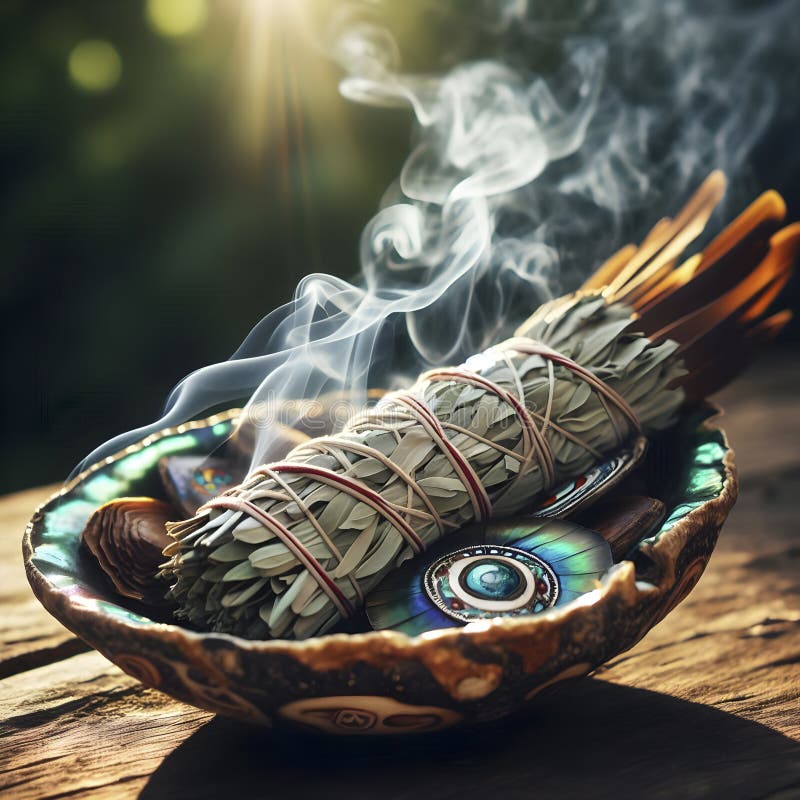Native American Smudging Bundle, Ai Created Image Stock Illustration ...